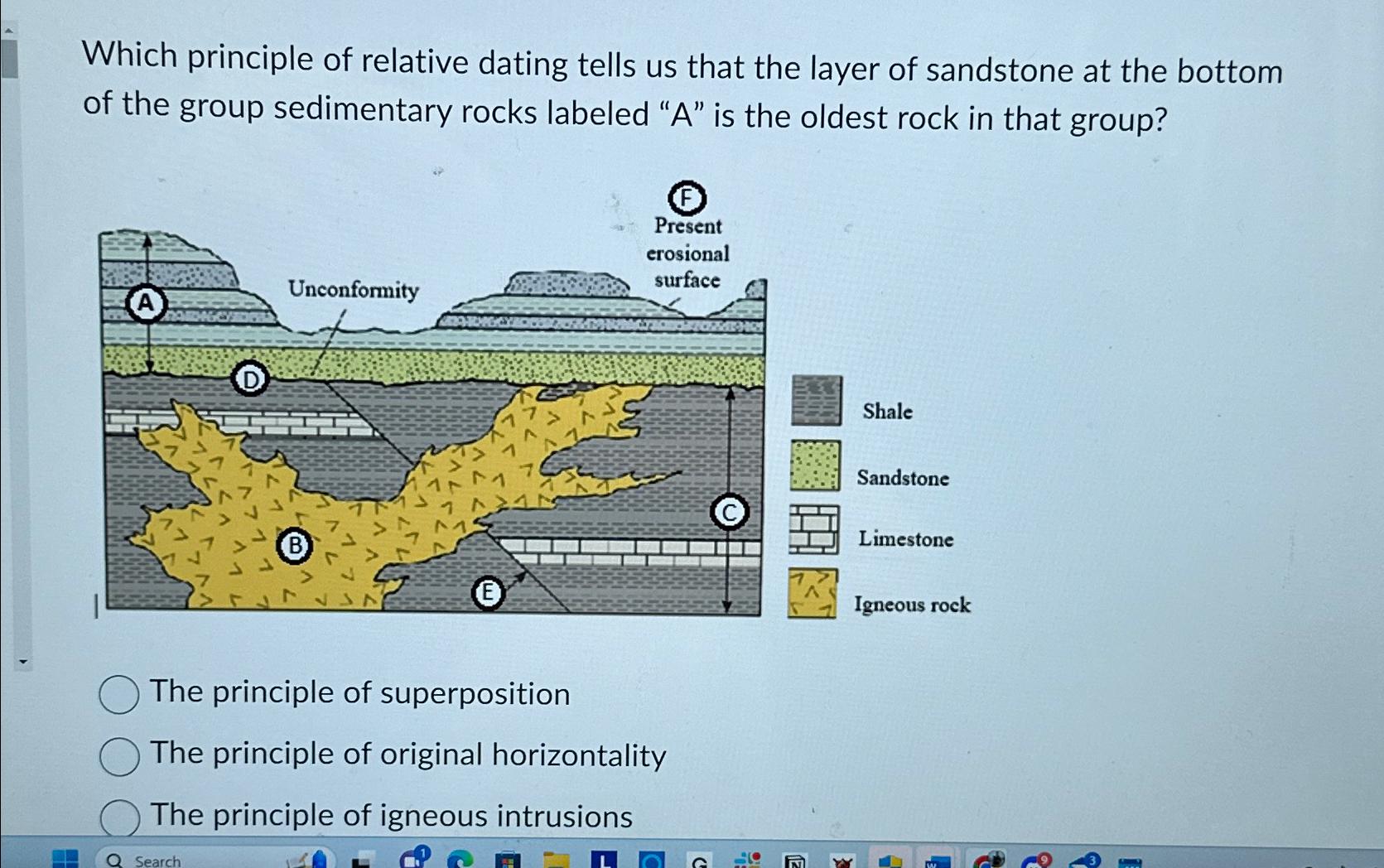 Solved Which principle of relative dating tells us that the | Chegg.com