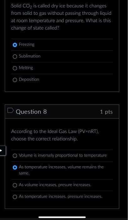 Solved Solid CO2 is called dry ice because it changes from | Chegg.com