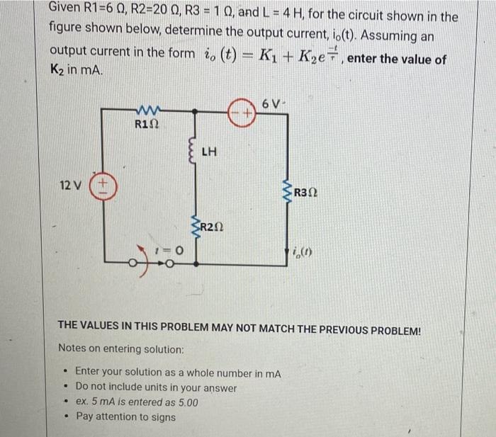 Solved Given R1=6Ω,R2=20Ω,R3=1Ω, and L=4H, for the circuit | Chegg.com