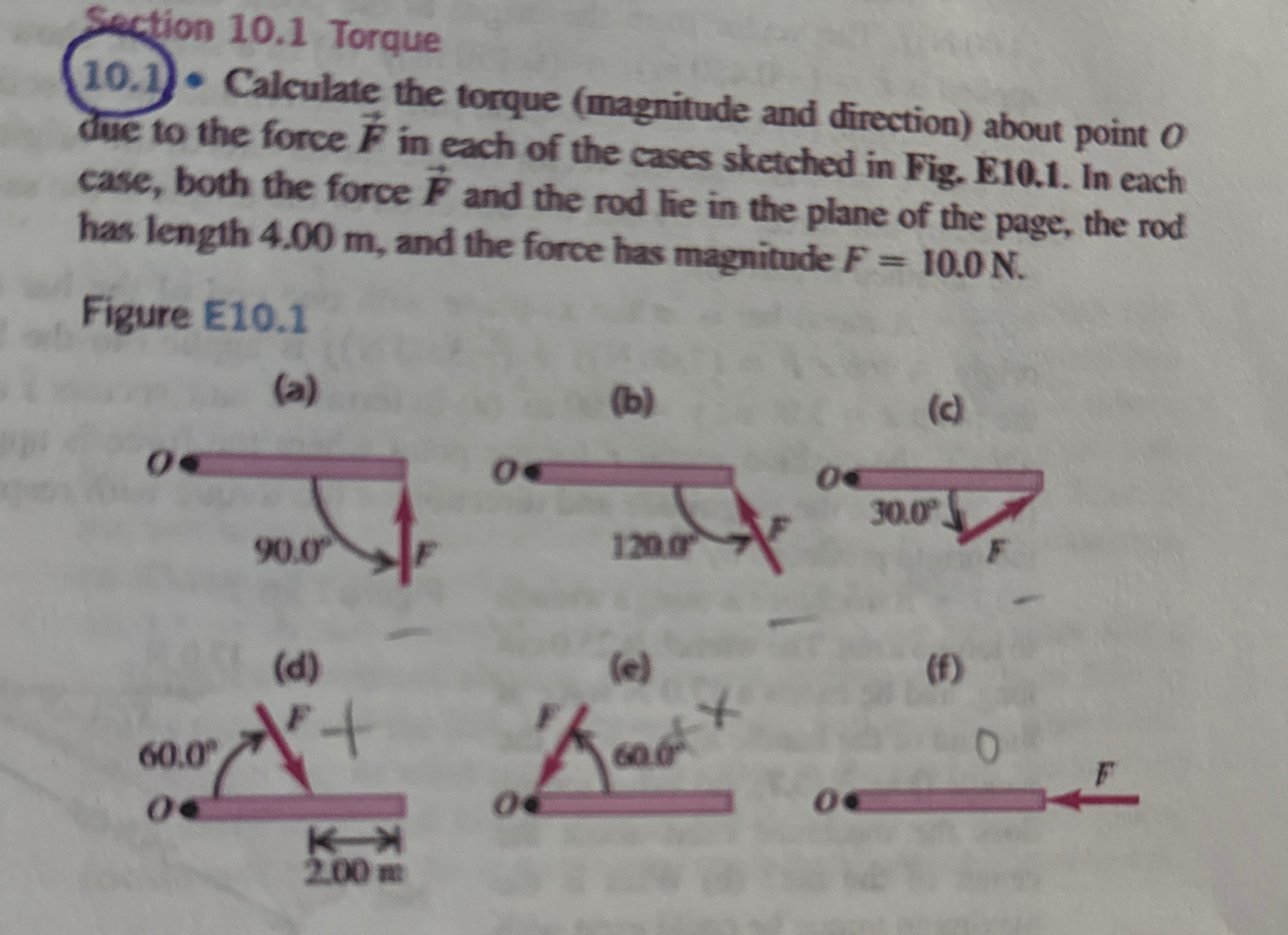 Solved Section 10.1 ﻿Torque10.1) - ﻿Calculate the torque | Chegg.com