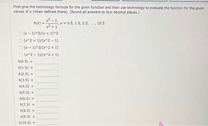 Solved First give the technology formula for the given | Chegg.com