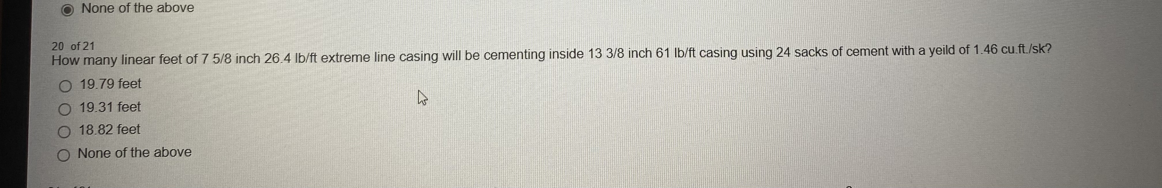Solved None of the above20 ﻿of 21How many linear feet of | Chegg.com