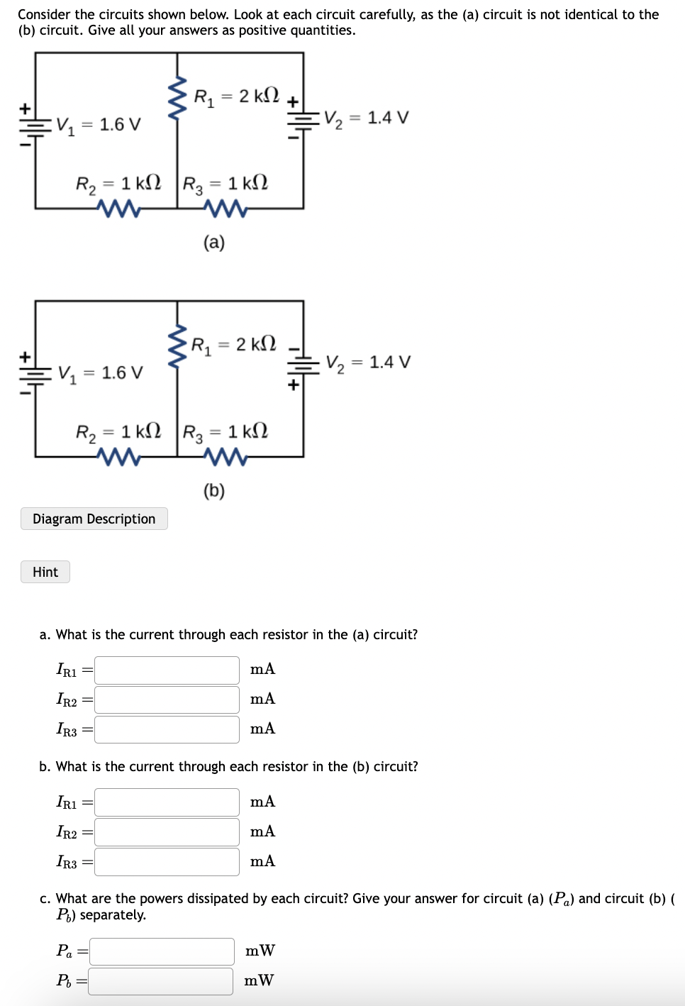 Solved Consider the circuits shown below. Look at ﻿each | Chegg.com