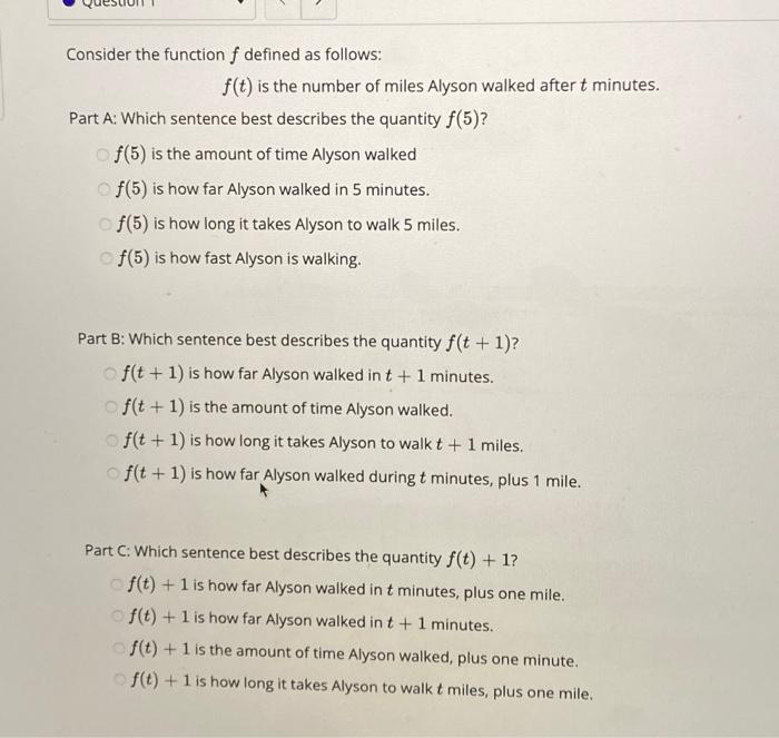Solved Consider the function f defined as follows: f(t) is | Chegg.com