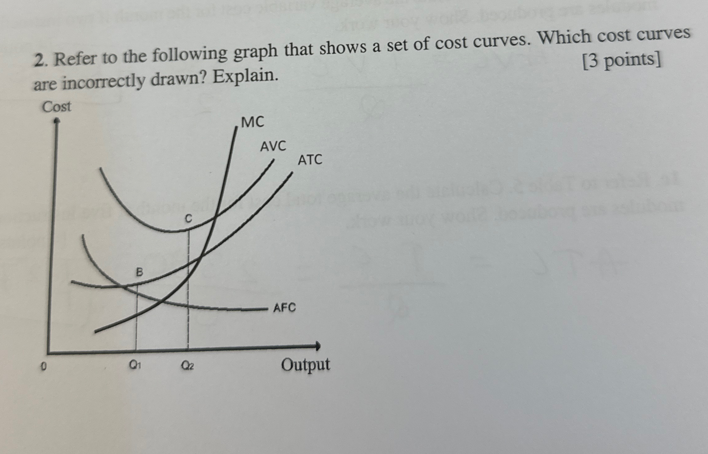 Solved Refer to the following graph that shows a set of cost | Chegg.com
