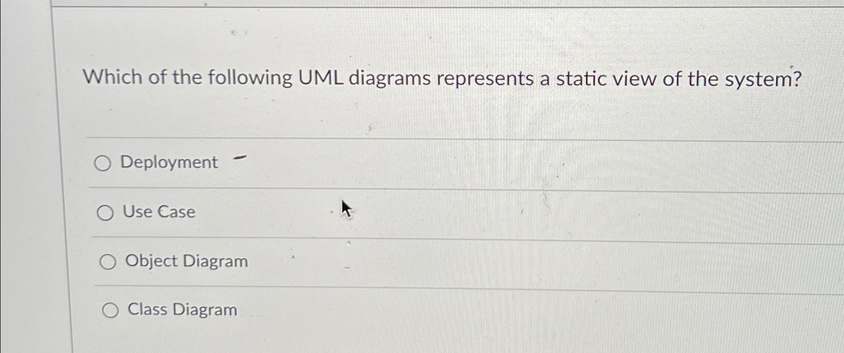 Solved Which of the following UML diagrams represents a | Chegg.com