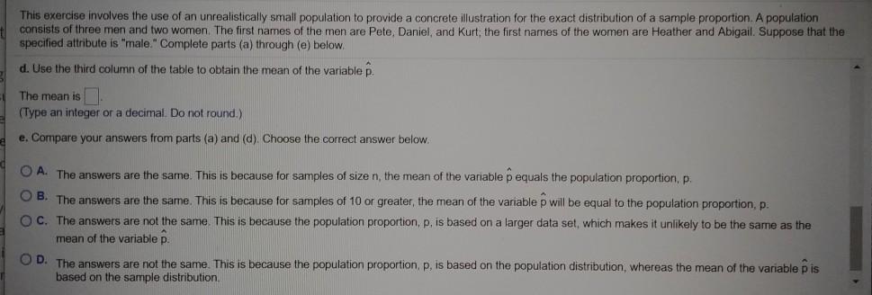 Solved This exercise involves the use of an unrealistically | Chegg.com