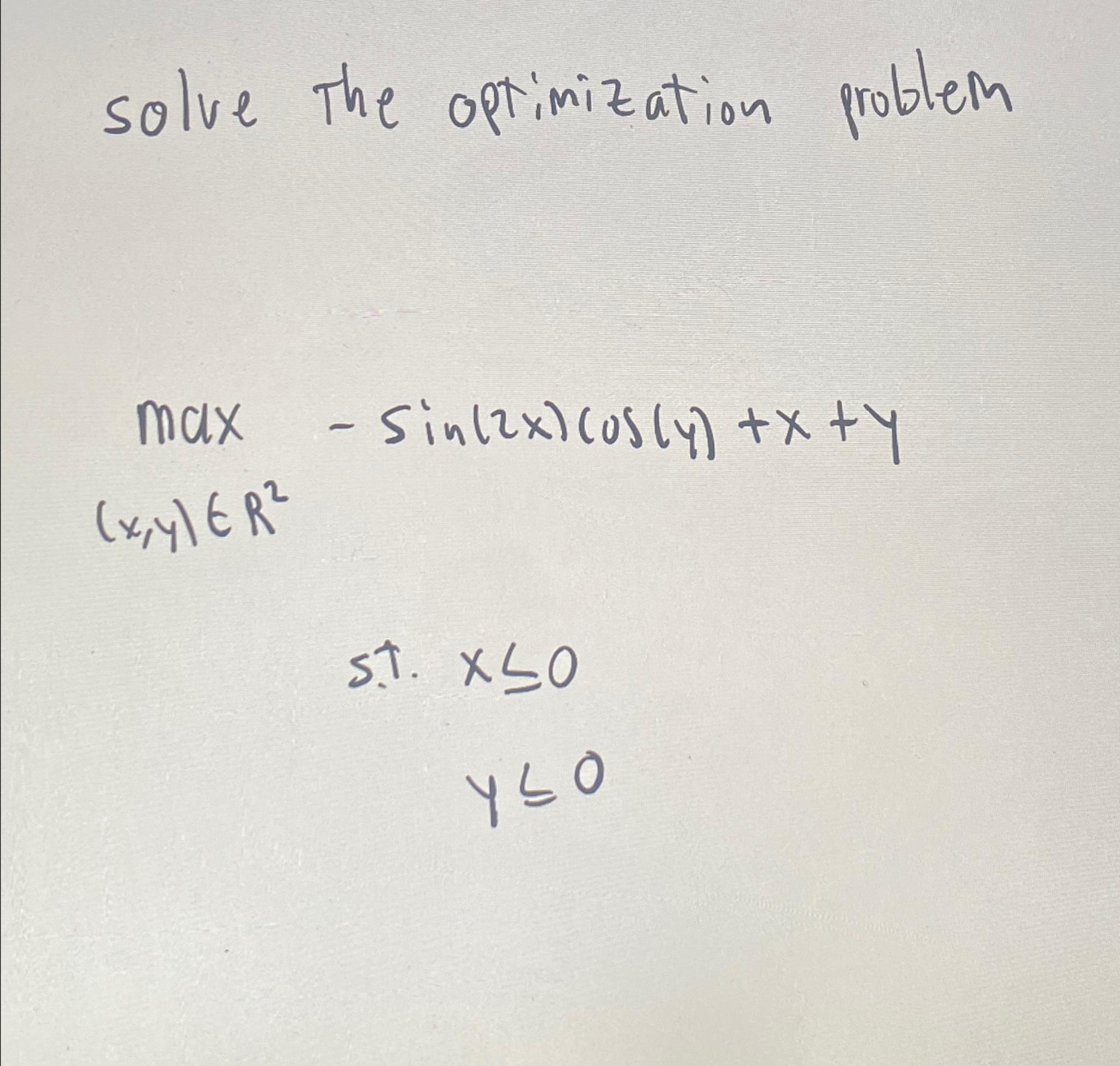 Solved solve the optimization | Chegg.com