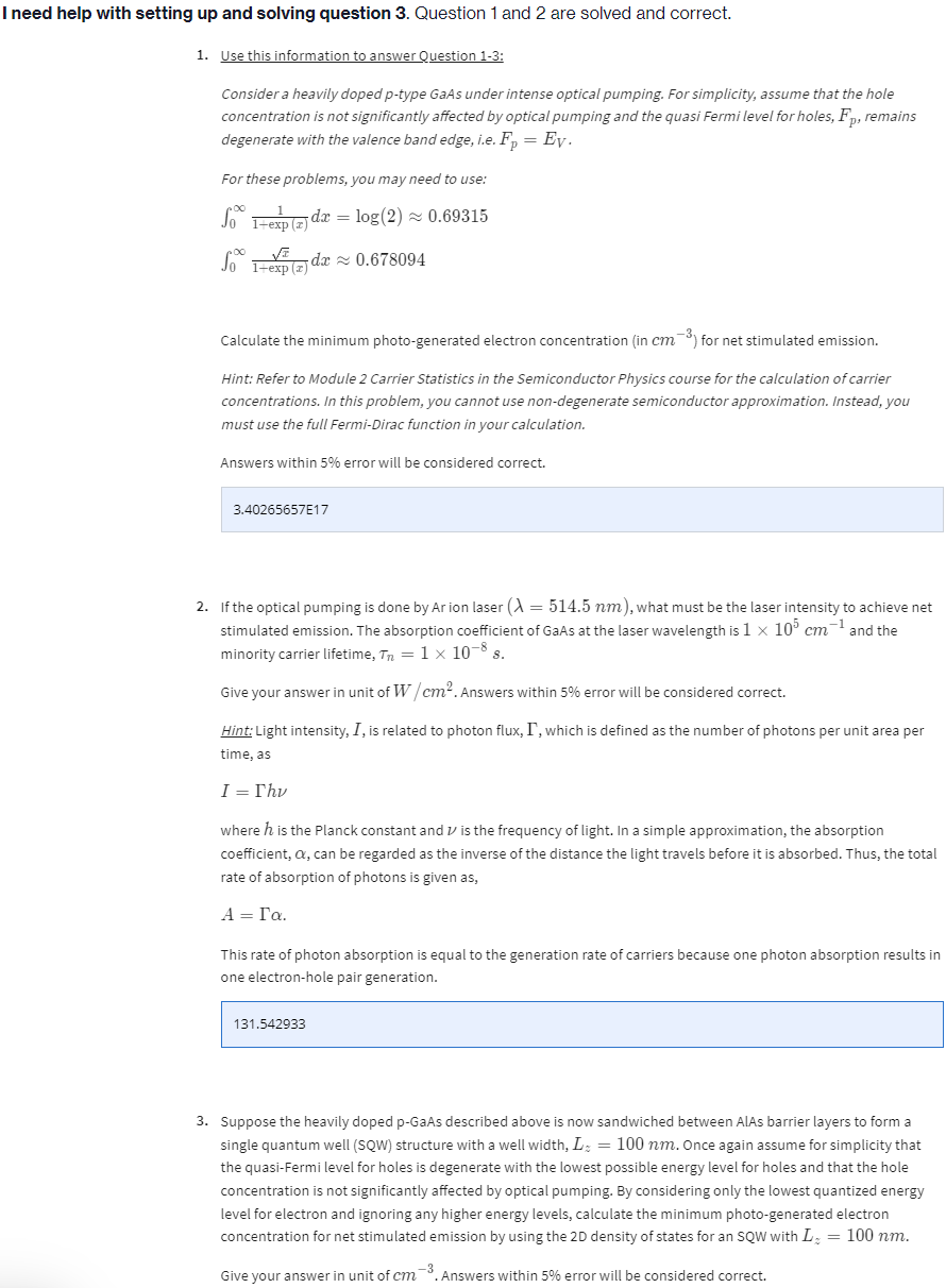 Solved I need help with setting up and solving question 3 . | Chegg.com