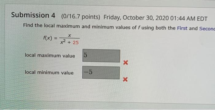 Solved Find the local maximum and minimum values of fusing | Chegg.com