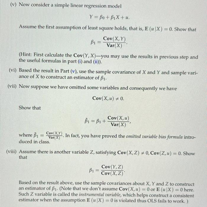 Solved Exercise 2. Recall the (population) covariance of two | Chegg.com