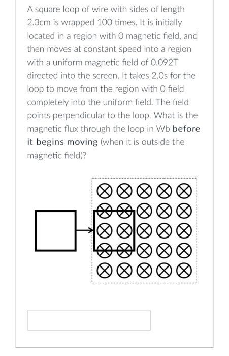 Solved A square loop of wire with sides of length 2.3 cm is | Chegg.com