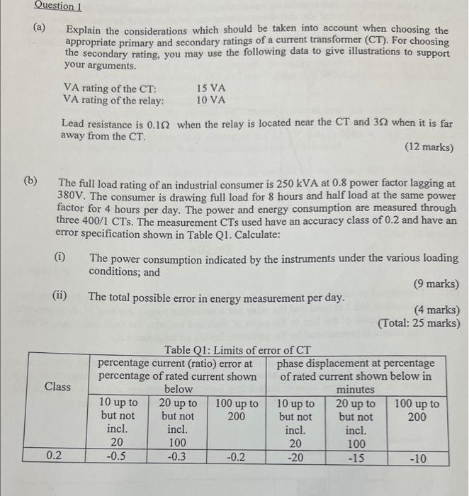 Solved (a) Explain the considerations which should be taken | Chegg.com