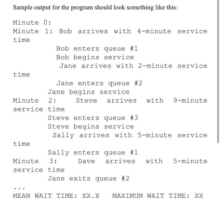 Solved Write a C++ program to simulate the check-out lines | Chegg.com