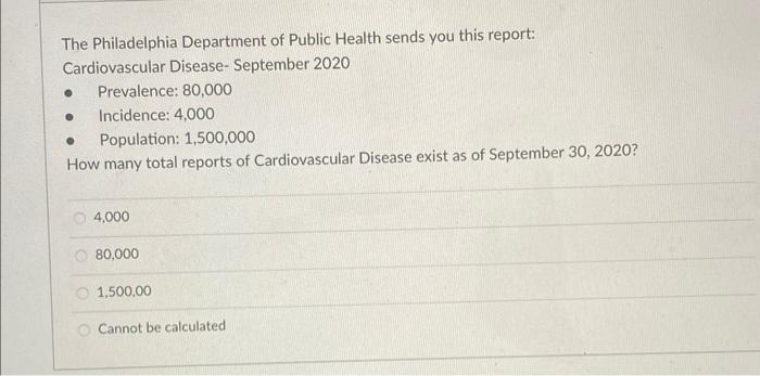 Solved The Philadelphia Department of Public Health sends | Chegg.com