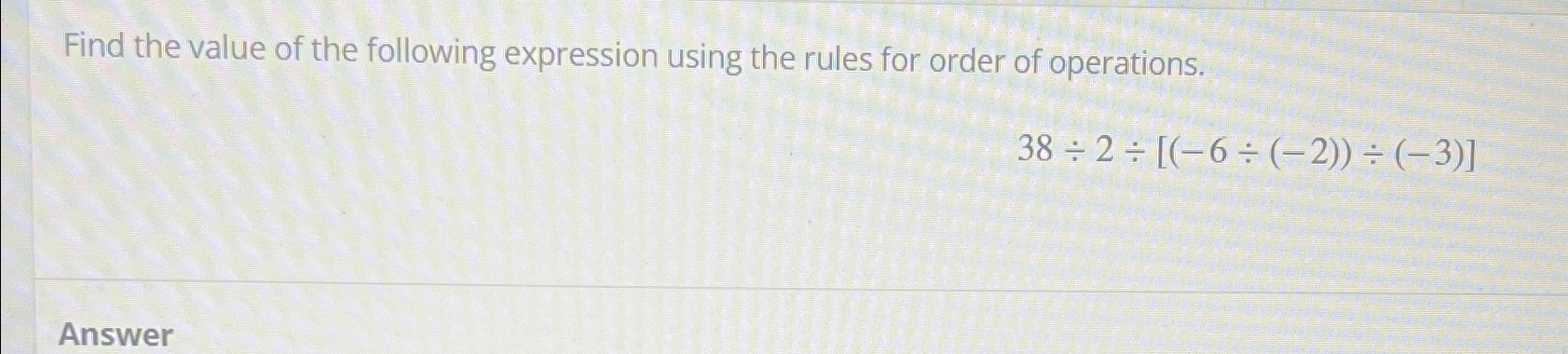 Solved Find the value of the following expression using the | Chegg.com