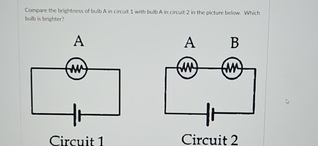 Solved bulb is brighter?Circuit 1Circuit 2 | Chegg.com