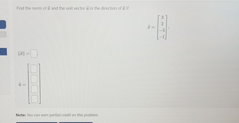 Solved Find the nom of vec(z) ﻿and the unit vector vec(u) | Chegg.com