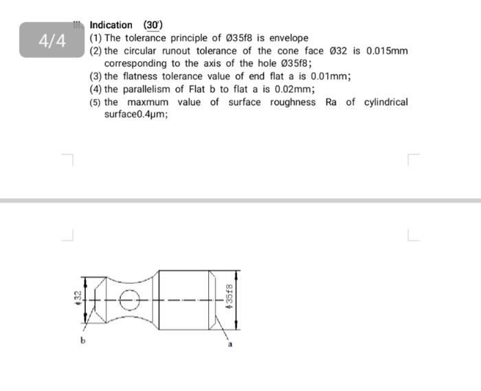 Solved 4/4 Indication (30) (1) The tolerance principle of | Chegg.com
