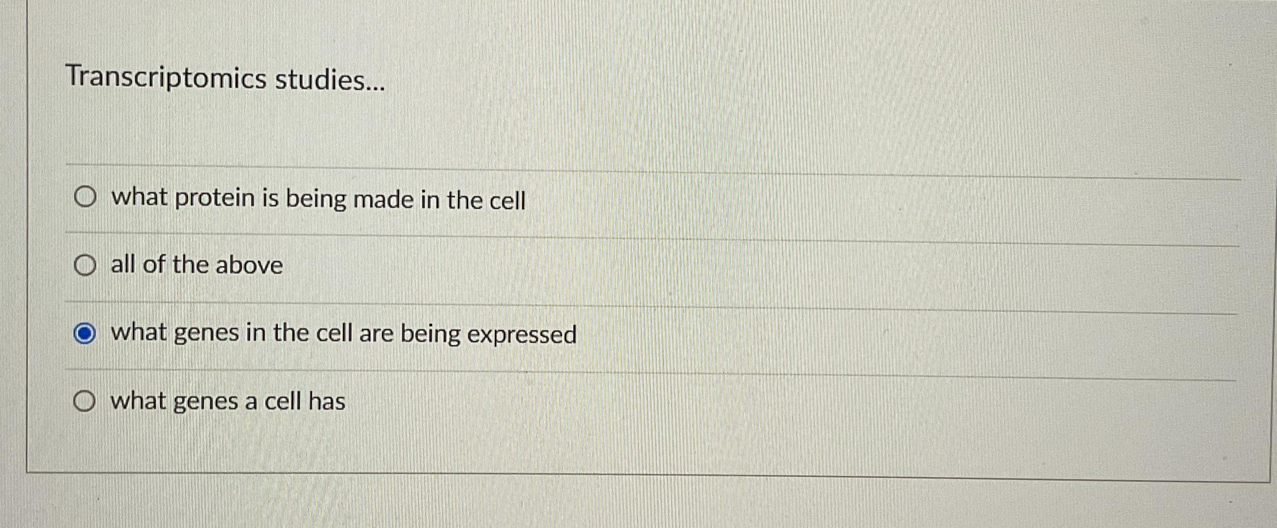 Solved Transcriptomics studies...what protein is being made | Chegg.com