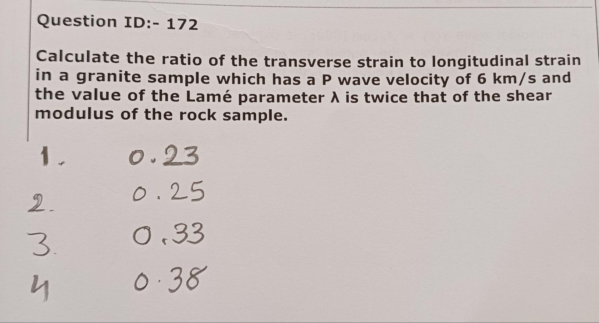 Solved Calculate the ratio of the transverse strain to | Chegg.com