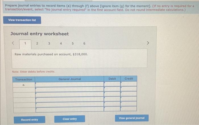 Solved Journal entry worksheet Other manufacturing overhead | Chegg.com