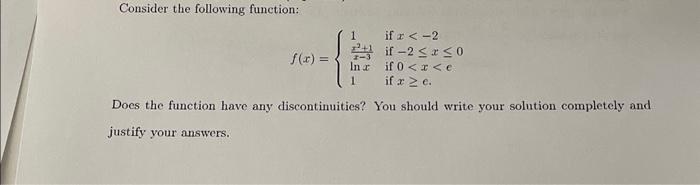 Solved Consider the following function: \\[ | Chegg.com