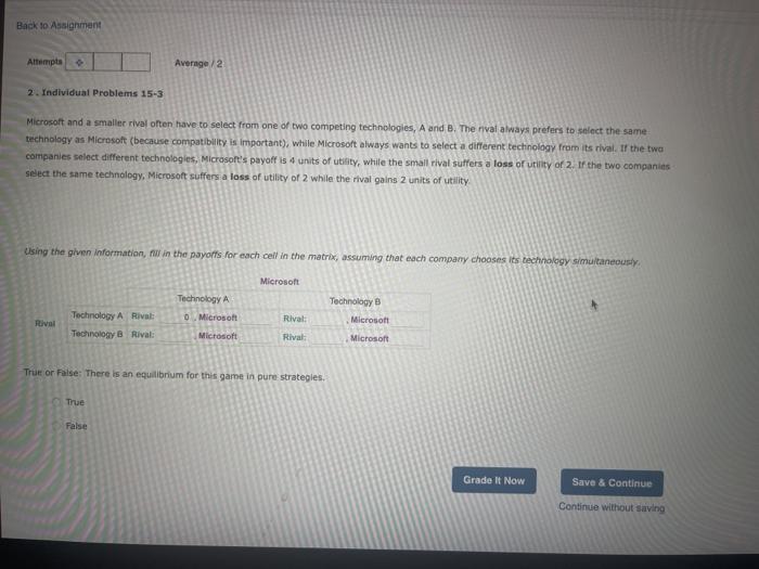 Solved Back to Assignment Attempts Average/2 2. Individual | Chegg.com