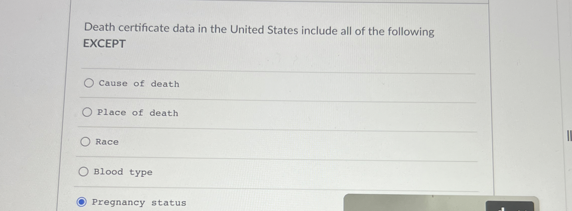 Solved Death certificate data in the United States include | Chegg.com