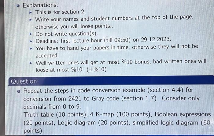 Solved - Explanations: - This is for section 2. - Write your | Chegg.com