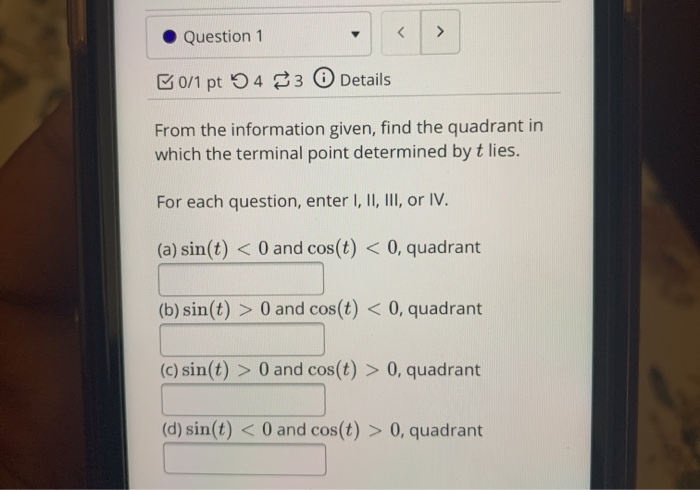 Solved Question 1 > B0/1 pt 43 Details From the information | Chegg.com