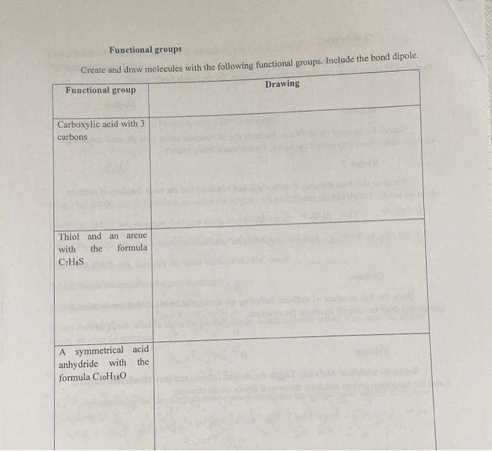 Functional groups | Chegg.com
