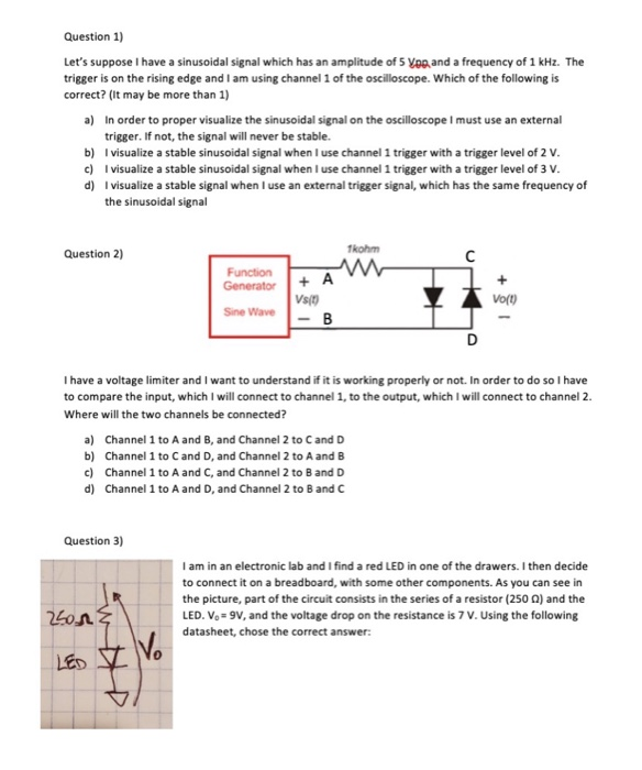 Solved Question 1) Let's suppose I have a sinusoidal signal | Chegg.com