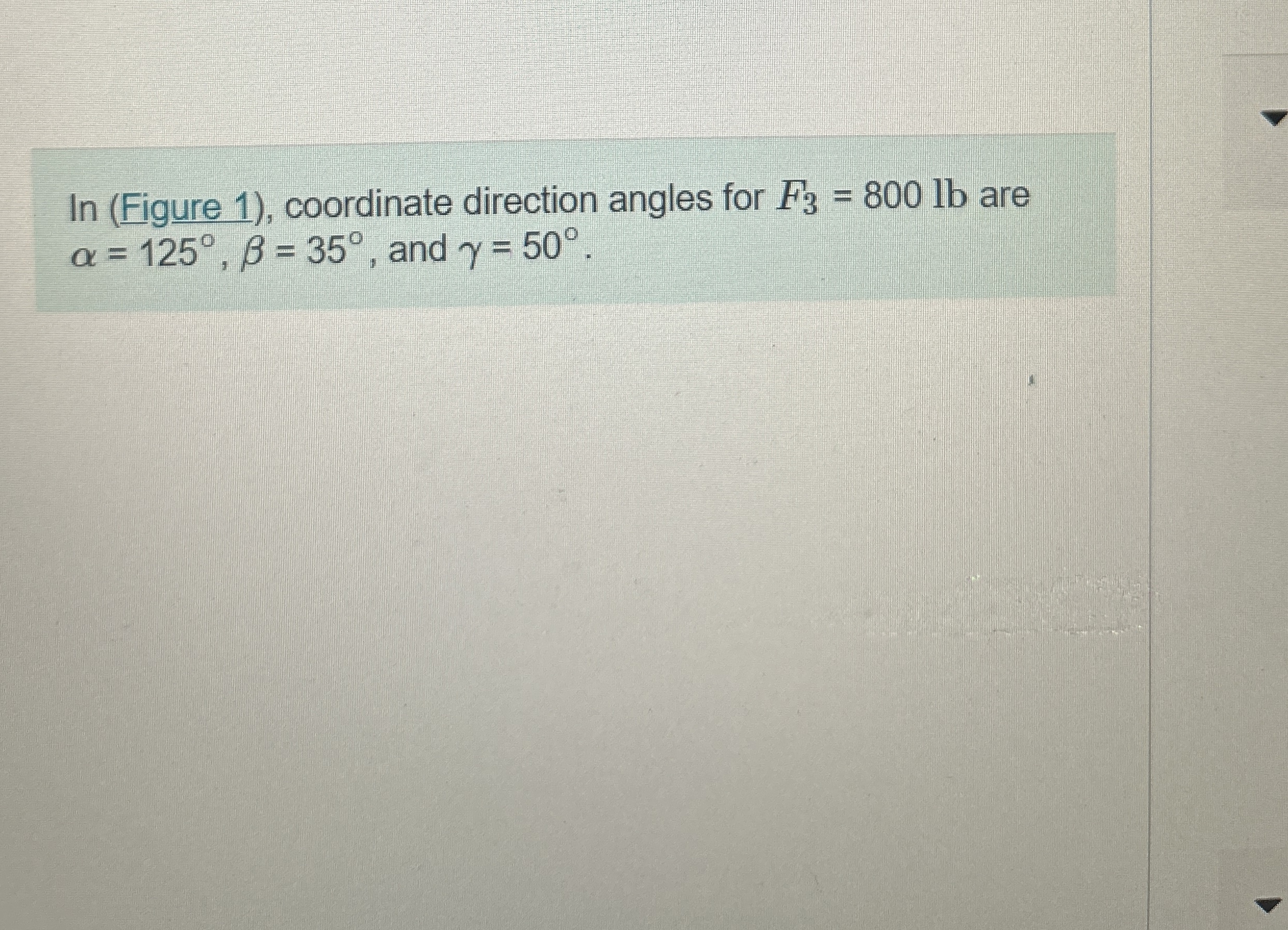 Solved In (Figure 1), ﻿coordinate direction angles for | Chegg.com