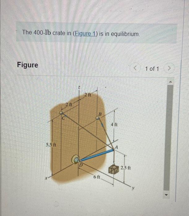 Solved The 400-lb crate in (Figure 1) is in | Chegg.com