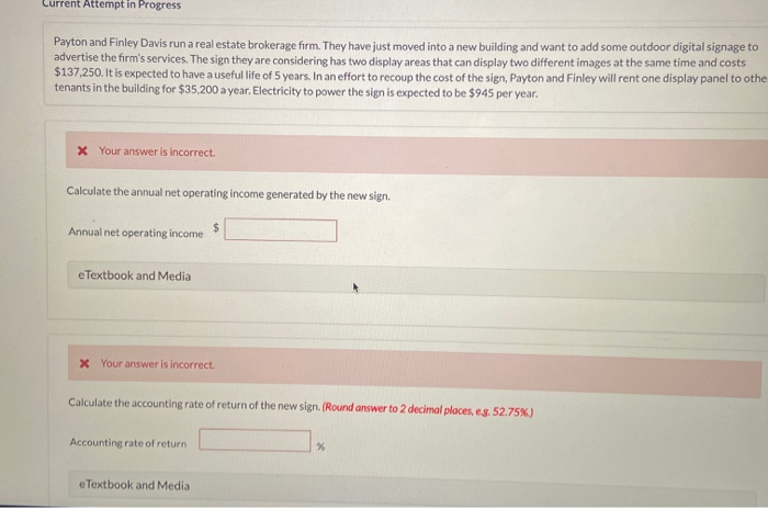 Solved current Attempt in Progress Payton and Finley Davis | Chegg.com