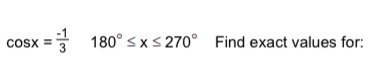 Solved cosx = 180° sx = 270º Find exact values for: cos2x | Chegg.com