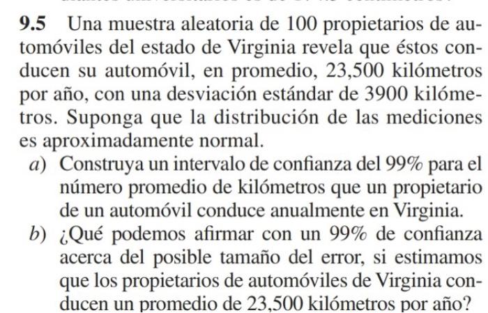 Solved 9.5 Una muestra aleatoria de 100 propietarios de | Chegg.com