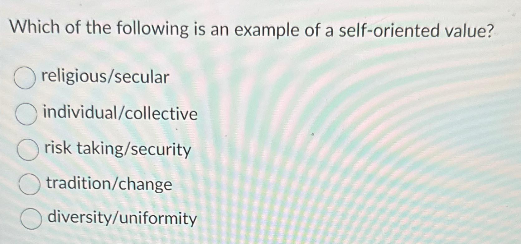 Solved Which of the following is an example of a | Chegg.com