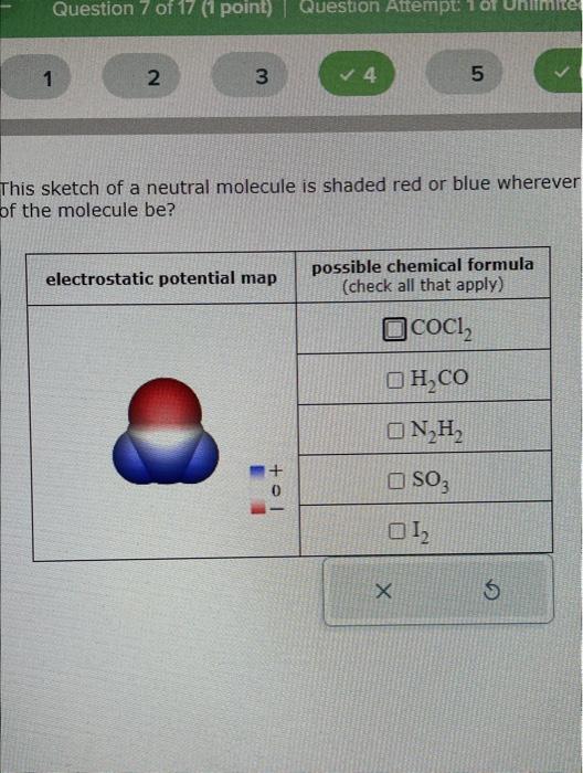 Solved This sketch of a neutral molecule is shaded red or | Chegg.com