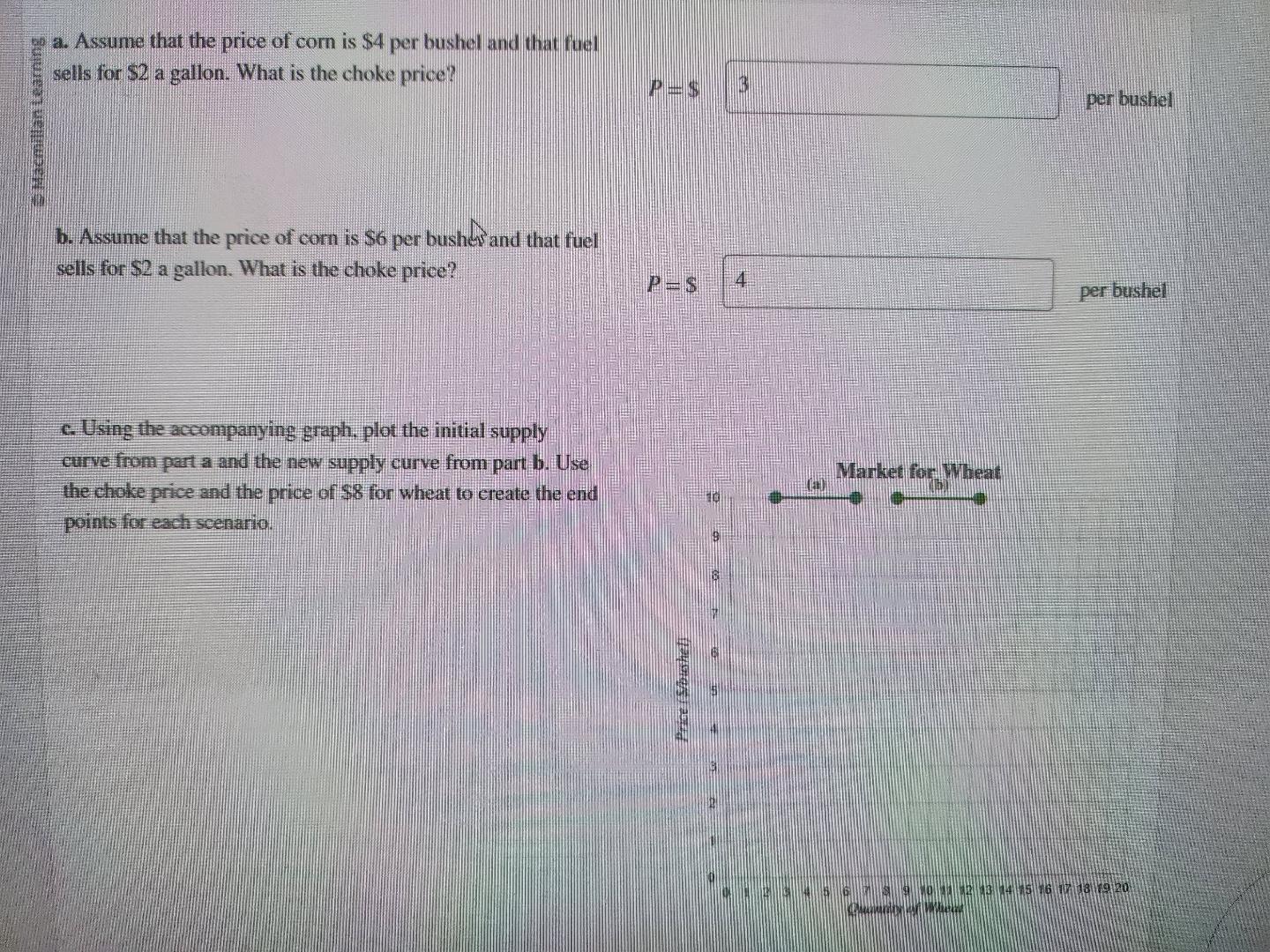 Solved 60 ﻿a. ﻿Assume that the price of corn is $4 ﻿per | Chegg.com