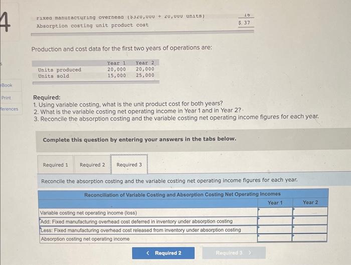 Solved Problem 6-19 (Algo) Variable Costing Income | Chegg.com