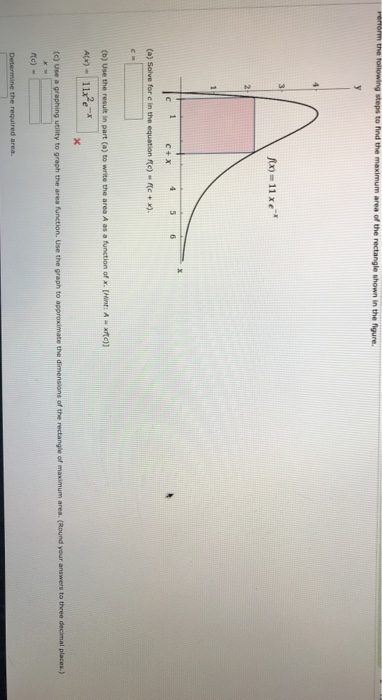 Solved errorm the following steps to find the maximum area | Chegg.com