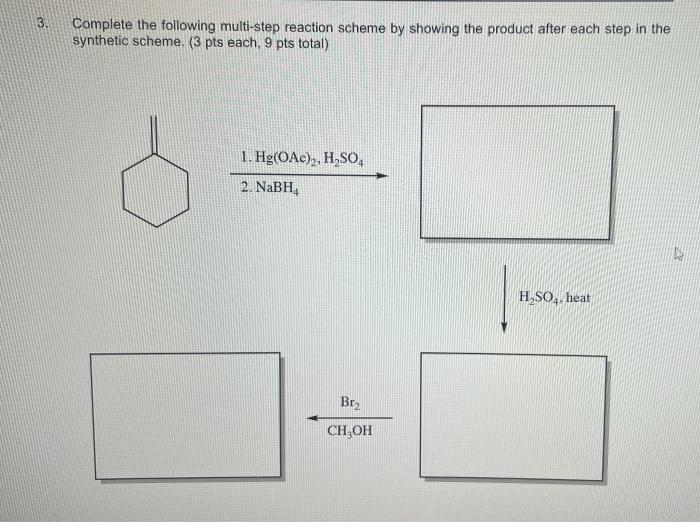 Solved Complete the following multi-step reaction scheme by | Chegg.com
