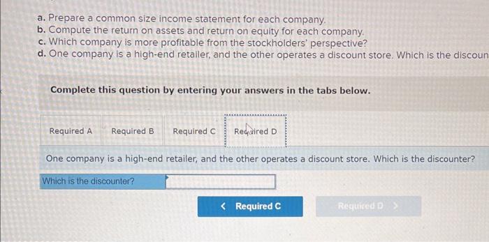 Solved Exercise 4-19A (Algo) Using common size statements | Chegg.com