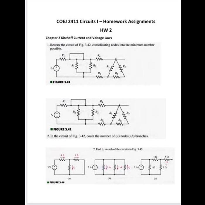 Solved COEJ 2411 Circuits 1 - Homework Assignments HW 2 | Chegg.com