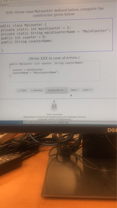 Solved Q28: Given class My Counter defined below, complete | Chegg.com