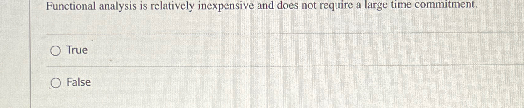 Solved Functional analysis is relatively inexpensive and | Chegg.com