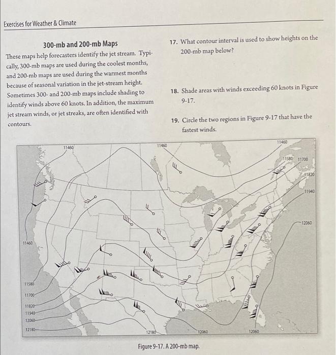 Solved Exercises for Weather & Climate 17. What contour | Chegg.com