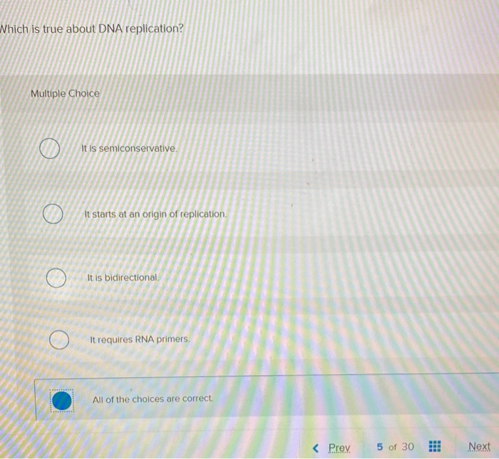 Solved Which is true about DNA replication? Multiple Choice | Chegg.com